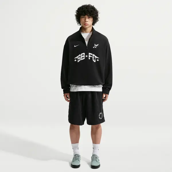 Nike Sb Skate 1/2-zip Fleece Crew-neck Sweatshirt