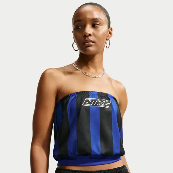 Nike Sportswear Slim Striped Jersey Tube Top - Blue