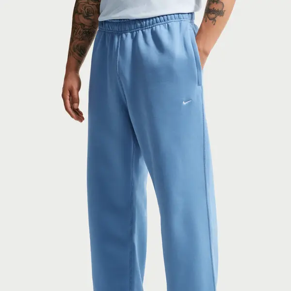 Nike Solo Swoosh Fleece Open-hem Pants - Blue