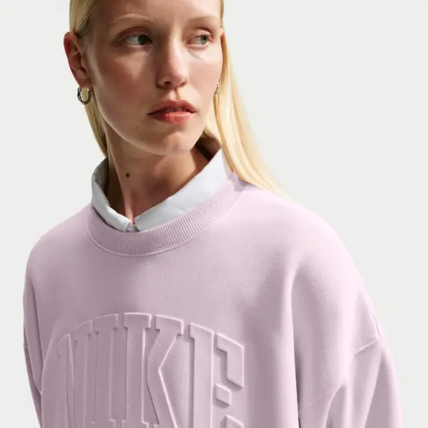 Nike Studio Fleece Weight Oversized Embossed Crew