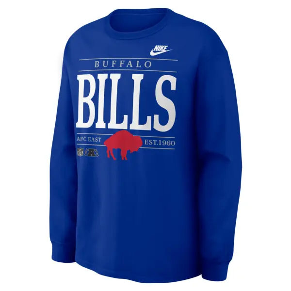 Nike Buffalo Bills Rewind Max90 Nfl Long-sleeve T-shirt - Blue