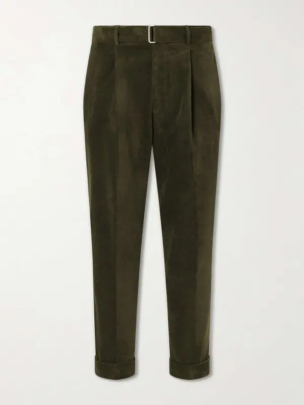 Officine Générale Hugo Straight-leg Cotton-blend Corduroy Trousers - Green