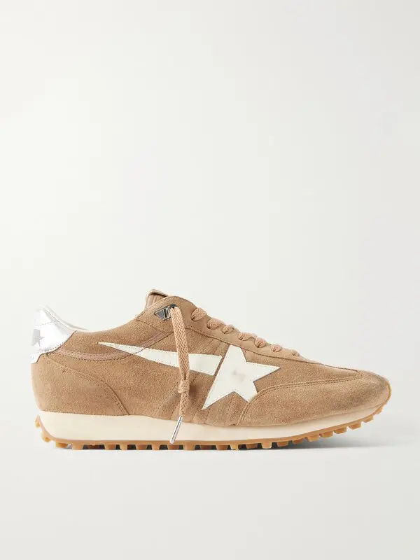 GOLDEN GOOSE Marathon Suede Sneakers With Metallic Trim