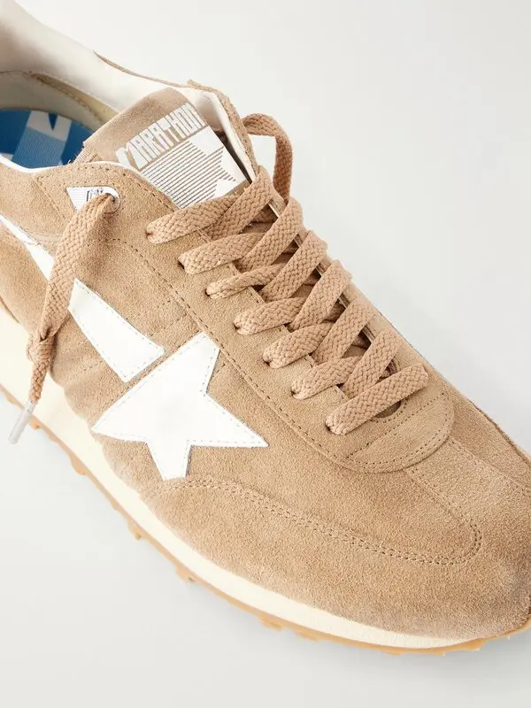 GOLDEN GOOSE Marathon Suede Sneakers With Metallic Trim