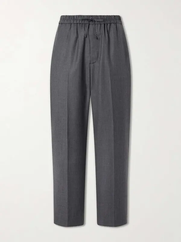 Officine Générale Nilson Straight-leg Wool, Cashmere And Silk-blend Suit Trousers - Gray