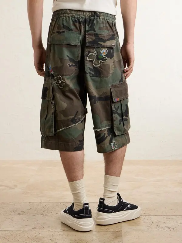 NAHMIAS Wide-leg Printed Cotton Shorts