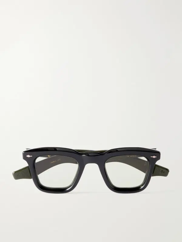 JACQUES MARIE MAGE Leclair Square Frame Acetate Glasses - Black