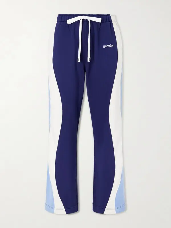 NAHMIAS Ollie Wide-leg Striped Cotton-jersey Sweatpants