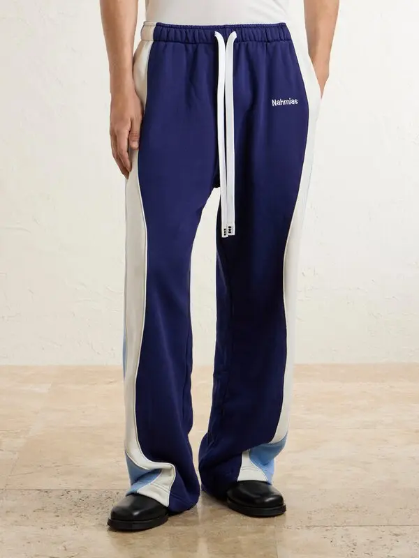 NAHMIAS Ollie Wide-leg Striped Cotton-jersey Sweatpants