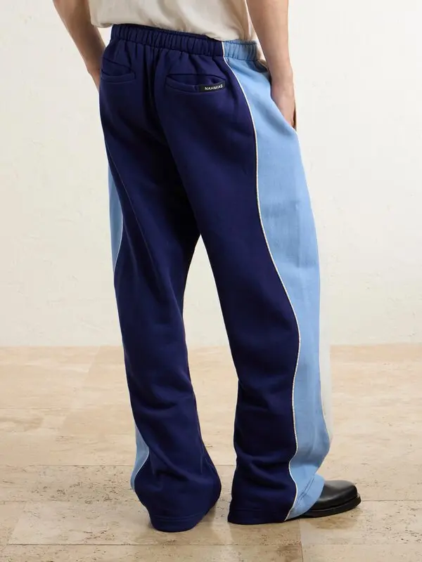 NAHMIAS Ollie Wide-leg Striped Cotton-jersey Sweatpants