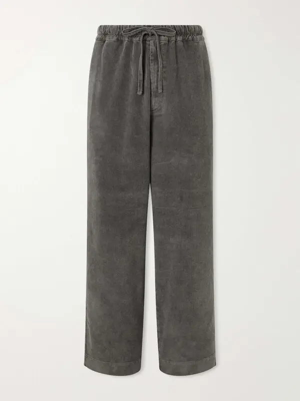 Officine Générale Fernand Wide-leg Cotton-blend Corduroy Trousers - Gray