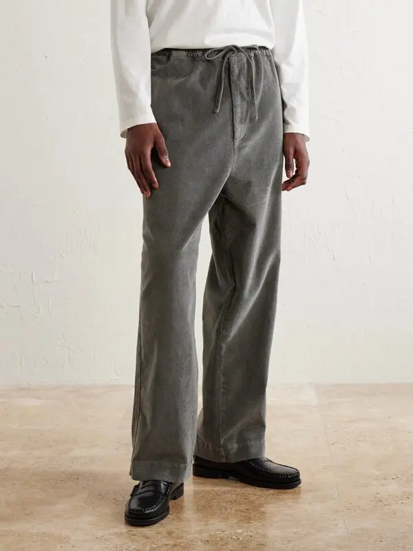 Officine Générale Fernand Wide-leg Corduroy Trousers - Gray