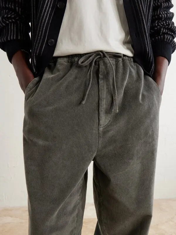 Officine Générale Fernand Wide-leg Corduroy Trousers - Gray