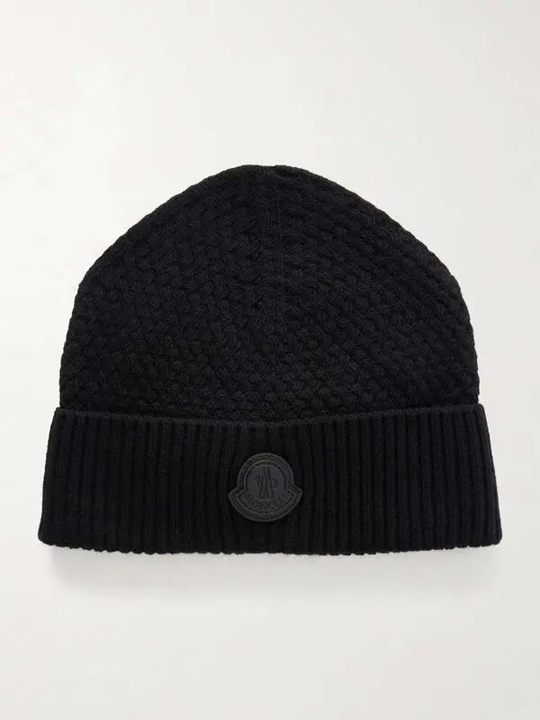 Moncler Logo-appliquéd Wool And Cashmere-blend Beanie