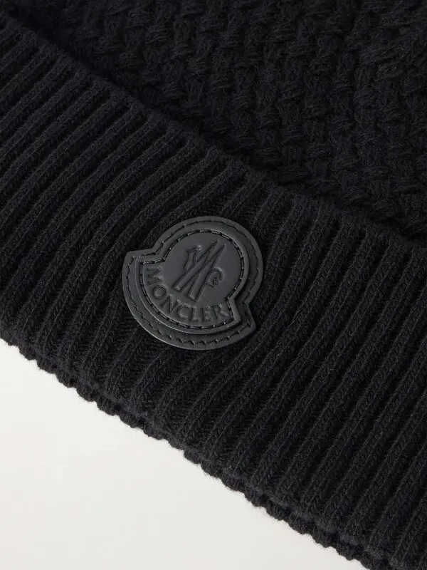 Moncler Logo-appliquéd Wool And Cashmere-blend Beanie