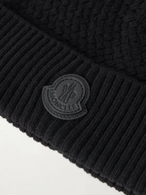 Moncler Logo-appliquéd Wool And Cashmere-blend Beanie
