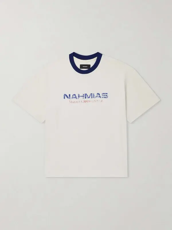NAHMIAS Miracle Sportwear Logo-print Cotton-jersey T-shirt - White