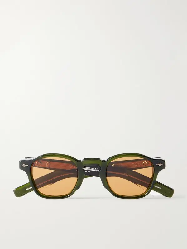 JACQUES MARIE MAGE Zephirin Round-frame Acetate Sunglasses - Green