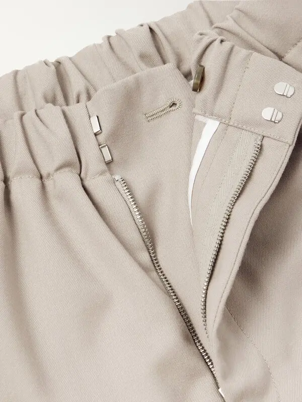 LARDINI Straight-leg Stretch-wool Flannel Trousers