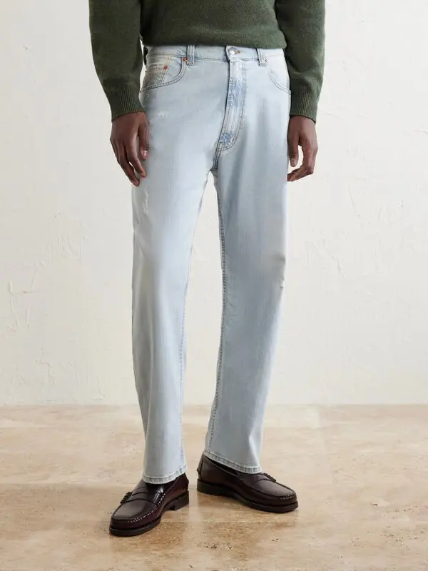GHIAIA Straight-leg Distressed Jeans