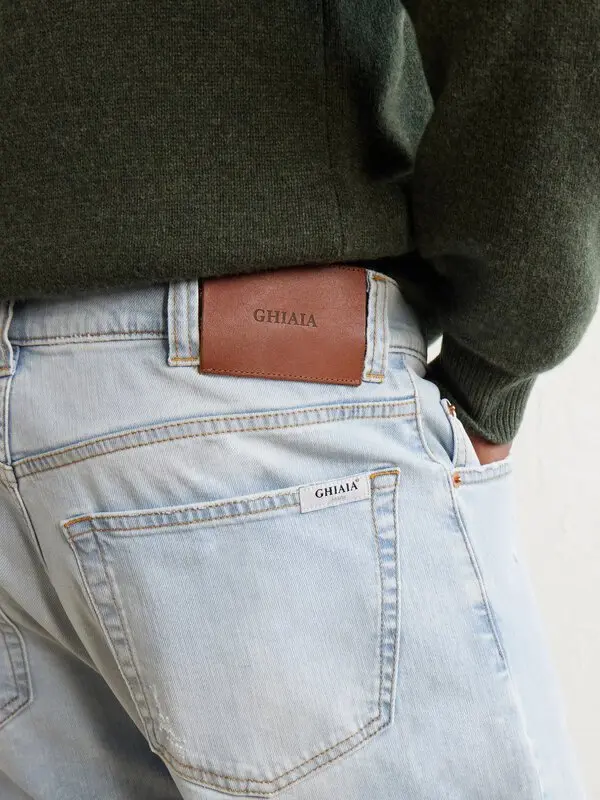 GHIAIA Straight-leg Distressed Jeans