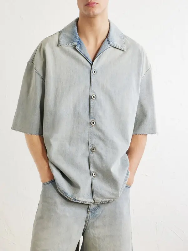 Loewe Camp-collar Denim Shirt