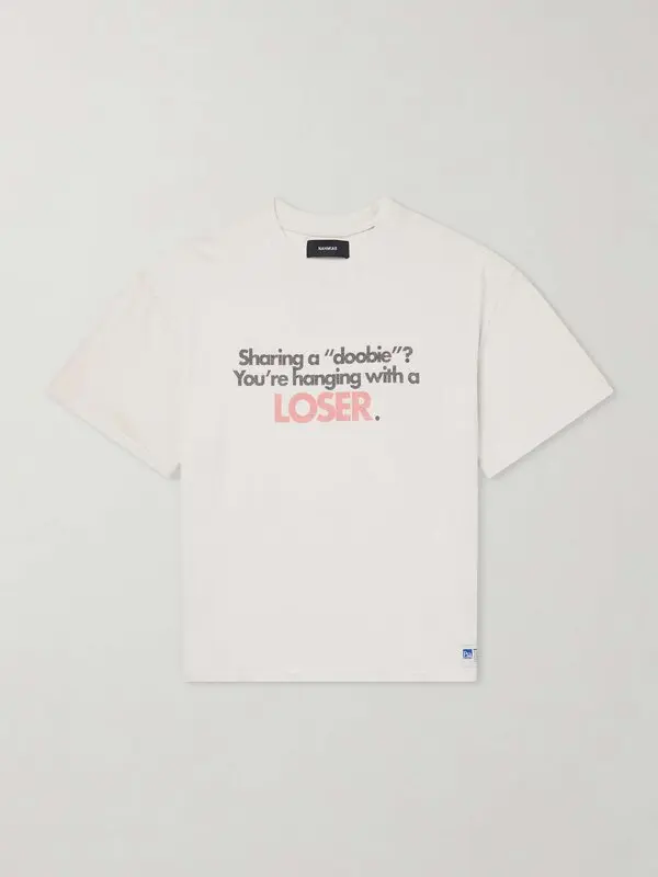 NAHMIAS Psa Printed Cotton-jersey T-shirt - White