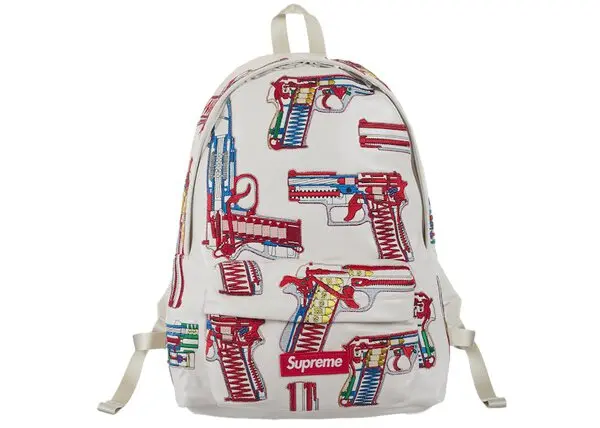 Supreme Guns Embroidered Leather Backpack