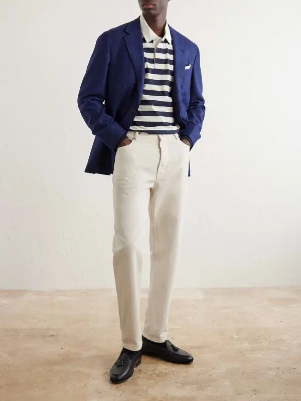 Dunhill Checked Wool, Silk And Cashmere-blend Blazer