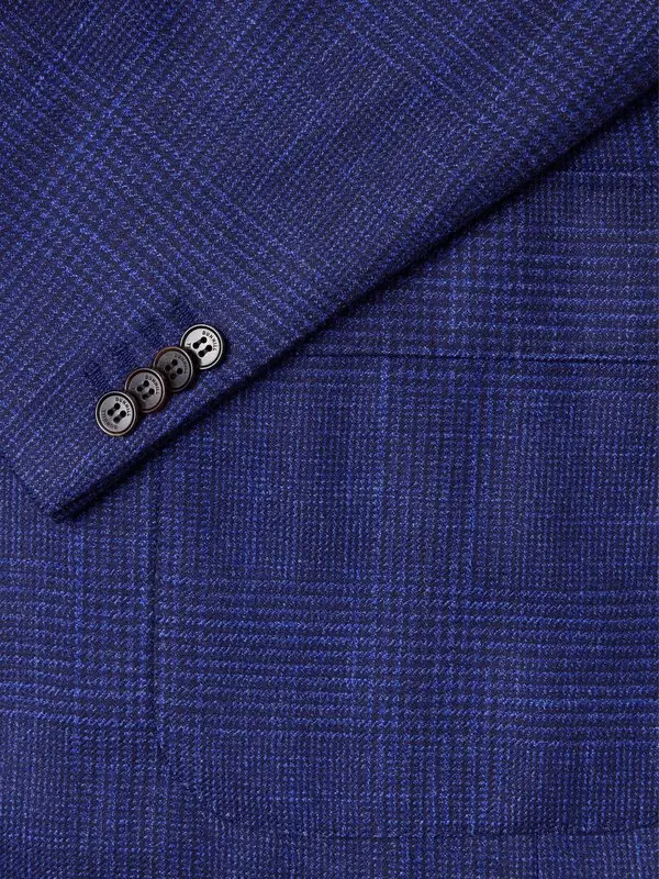 Dunhill Checked Wool, Silk And Cashmere-blend Blazer