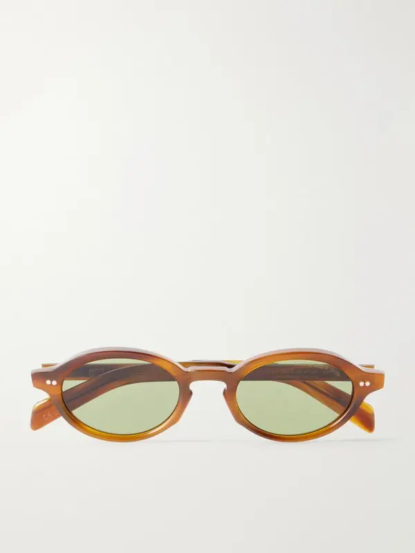 CUTLER AND GROSS Oval-frame Acetate Sunglasses - Tortoiseshell