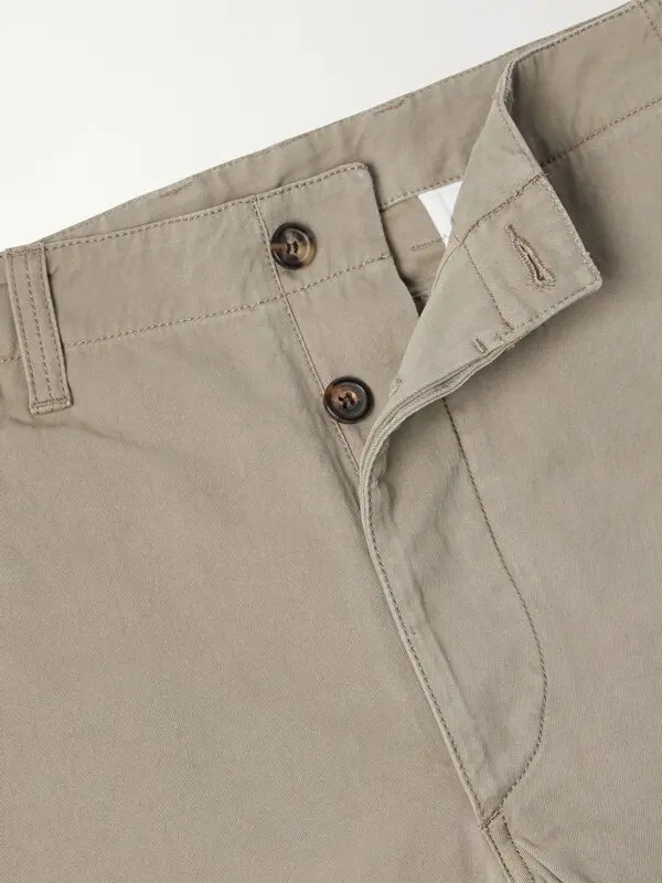 DRAKE'S Wide-leg Cotton-twill Chinos