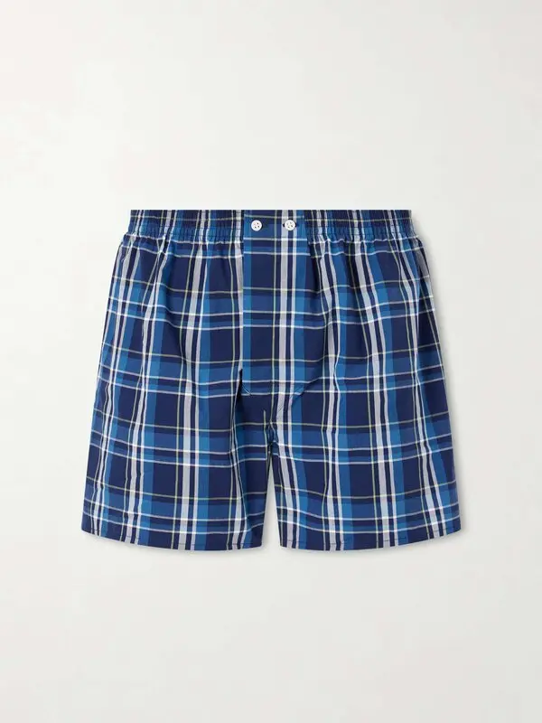 Derek Rose Barker 42 Checked Cotton-jersey Boxer Shorts