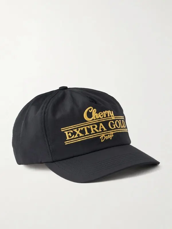 CHERRY LOS ANGELES Extra Gold Logo-embroidered Shell Cap - Black