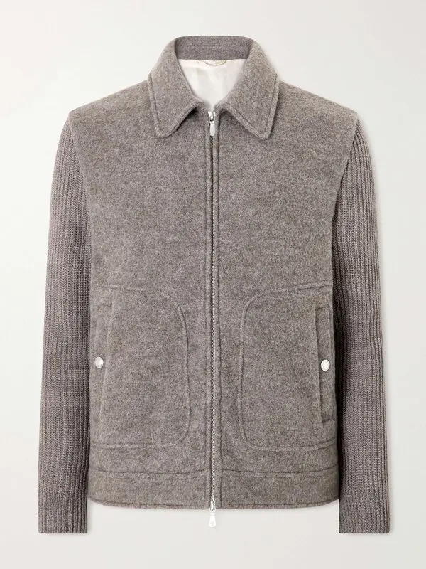 Eleventy Knitted Wool Jacket - Gray