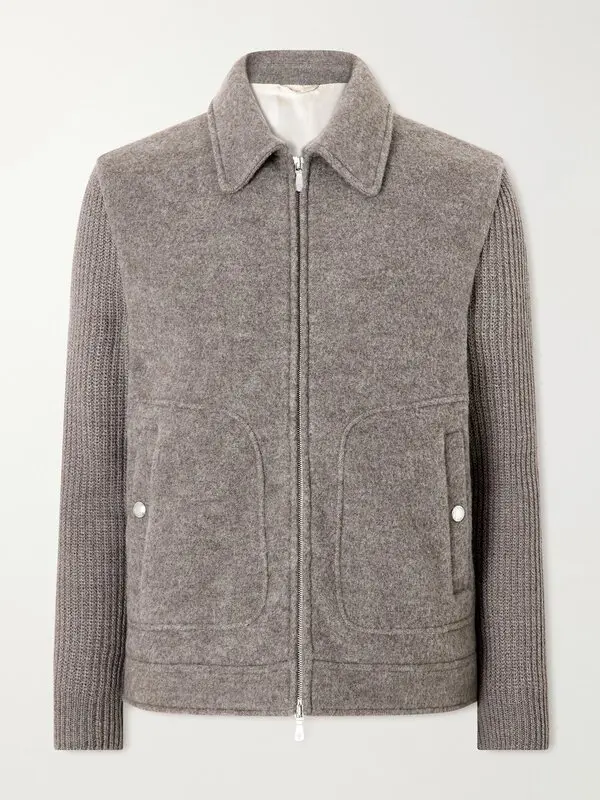 Eleventy Knitted Wool Zip-up Jacket