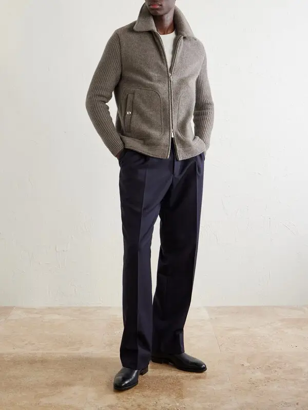 Eleventy Knitted Wool Zip-up Jacket