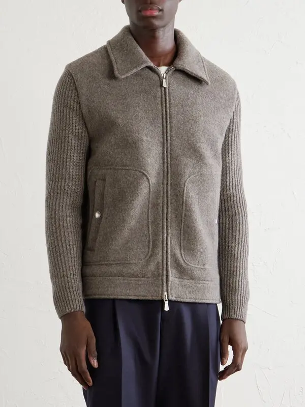 Eleventy Knitted Wool Zip-up Jacket