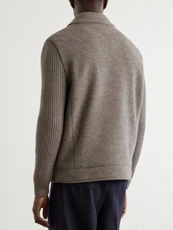 Eleventy Knitted Wool Zip-up Jacket