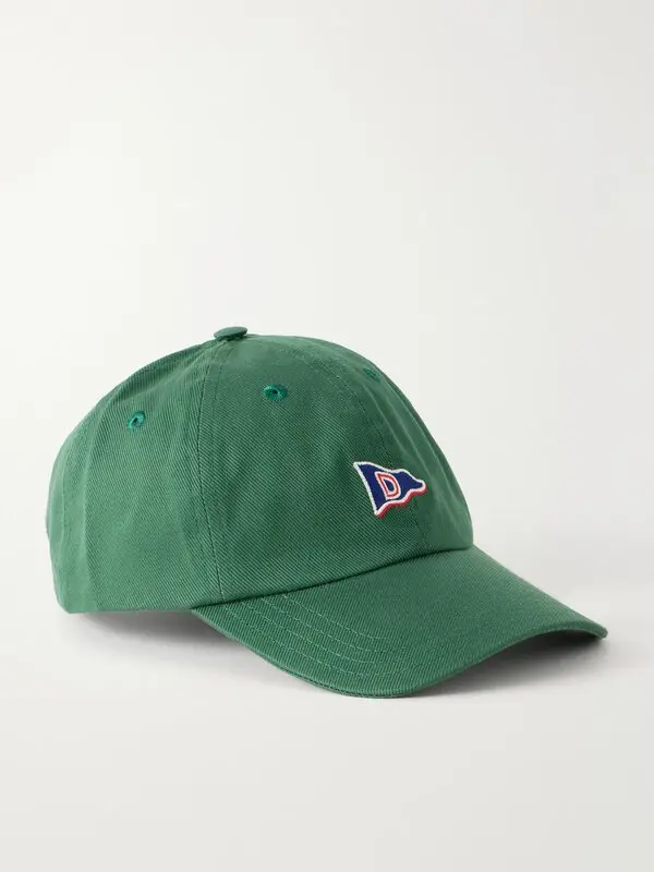 DRAKE'S Embroidered Cotton-twill Baseball Cap - Green