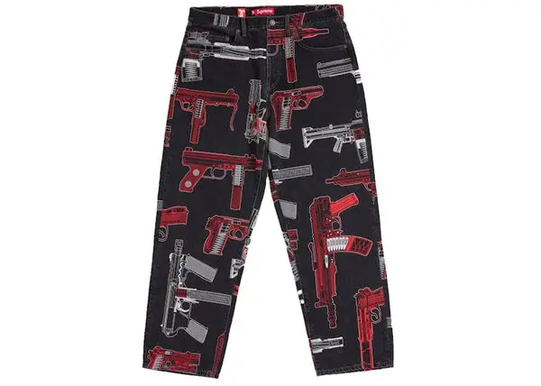 Supreme Guns Embroidered Loose Fit Jean