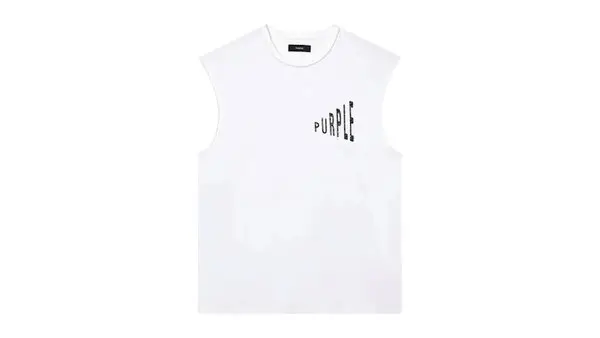 PURPLE BRAND Textured Sleeveless T-shirt - White