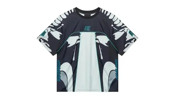 RtA Soren Bike Black Racing T-shirt - Light Teal