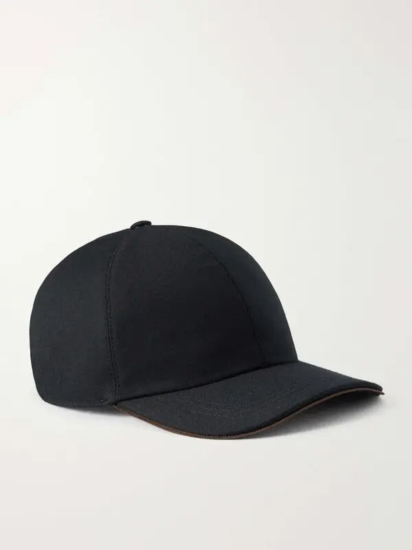 Canali Logo-appliquéd Wool Cap - Black