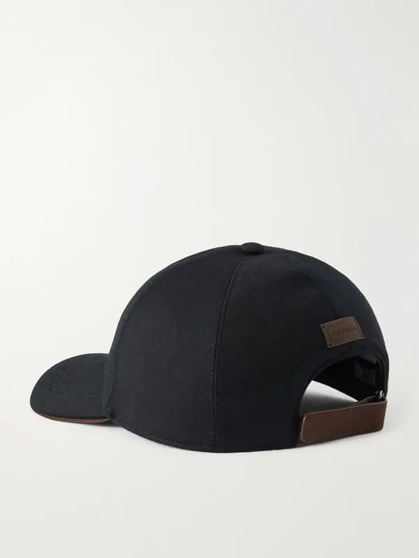 Canali Logo-appliquéd Wool Baseball Cap