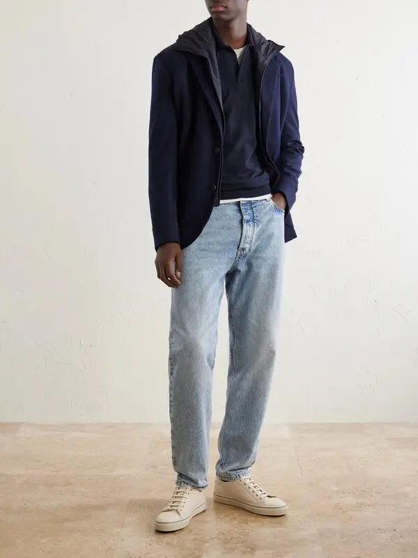 Sease Lasca Virgin-wool Polo Shirt - Blue