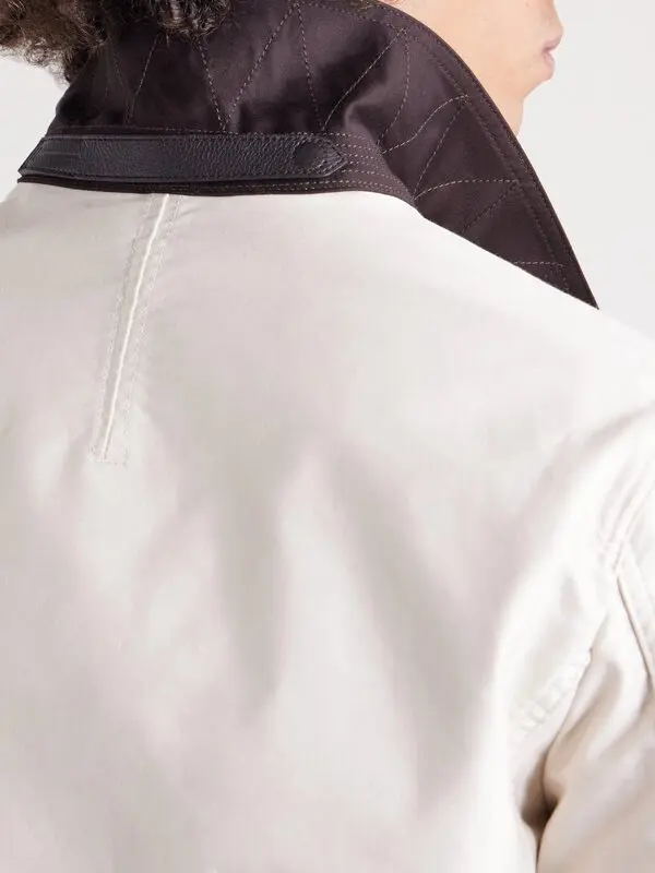 TOM FORD Slim-fit Cotton-satin Blouson Jacket - Neutrals