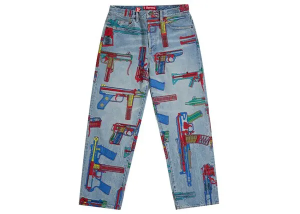 Supreme Guns Embroidered Loose Fit Jean