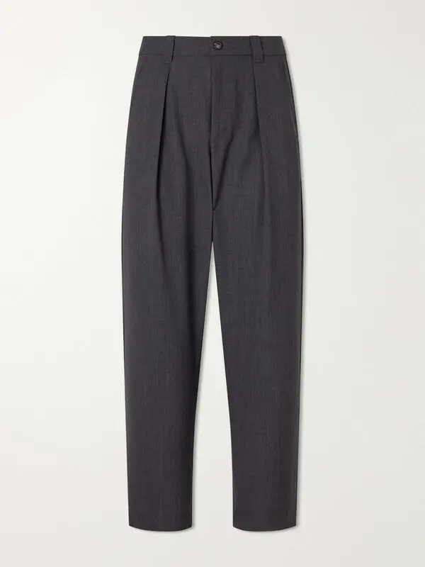 A.p.c. Renato Wide-leg Pleated Twill Trousers - Gray