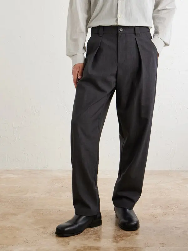 A.p.c. Renato Wide-leg Pleated Twill Trousers